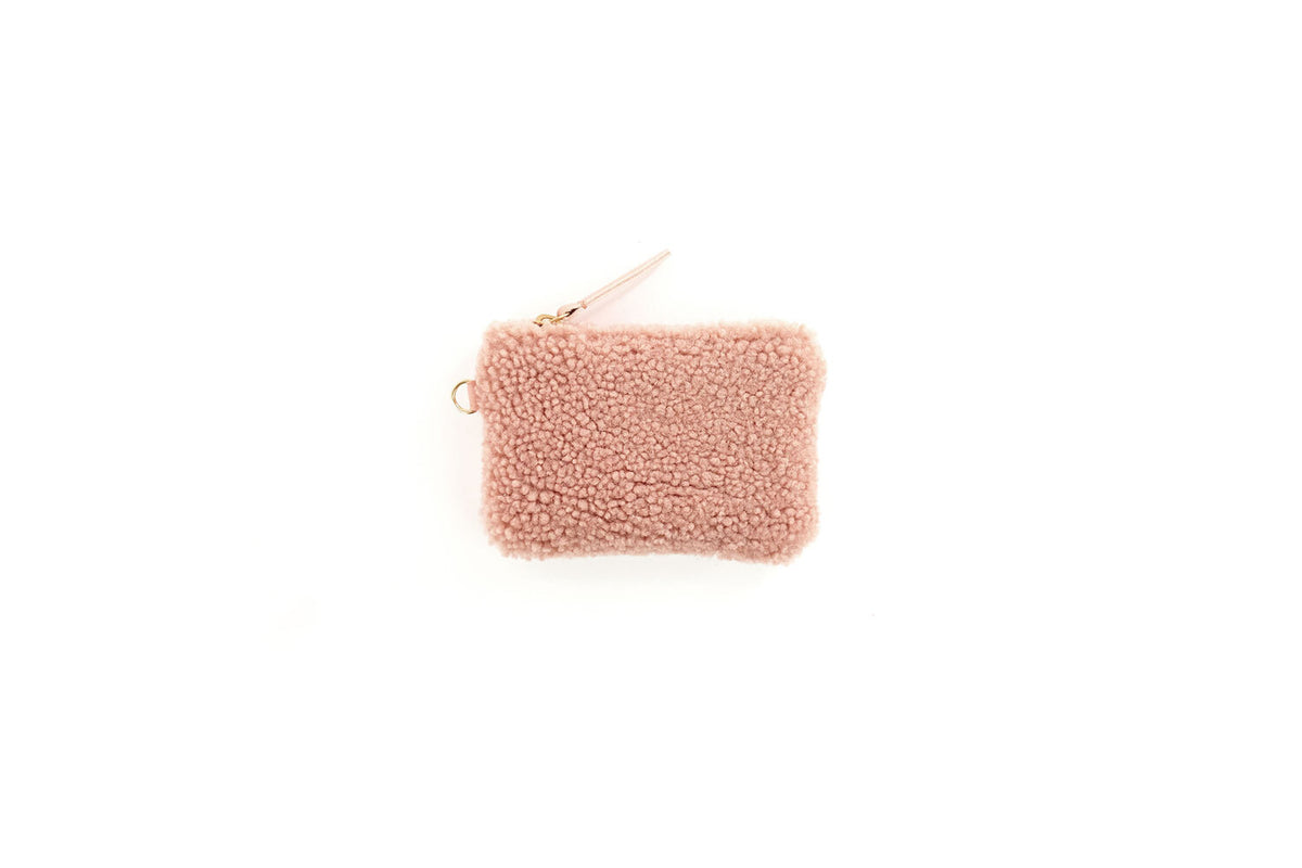 Shearling Coin Pouch - Blush – Mojave+Tejon